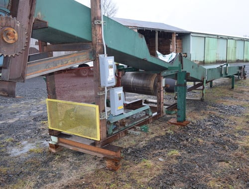 32" wide x 48' long, Incline refuse chevron belt conveyor, trough ...