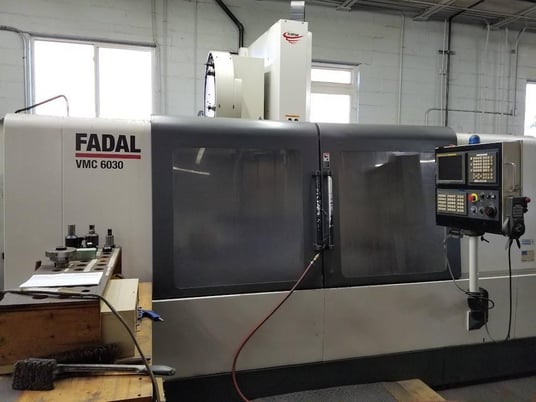 Fadal #VMC6030-907-1, CNC vertical machining center, chip conveyor ...