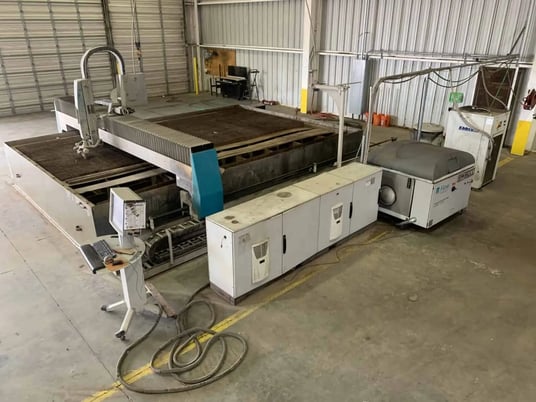 Flow #WMC2-4060, CNC waterjet cutter, 13' x 20' table, 100 HP ...