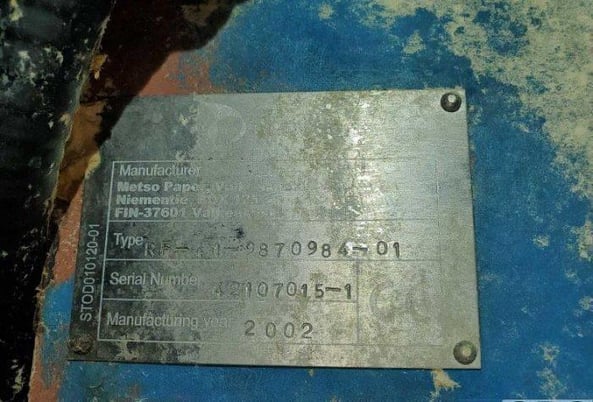 42" Metso #RF41-987-0984-01, refiner, Toshiba 2000 HP motor, Hansen ...