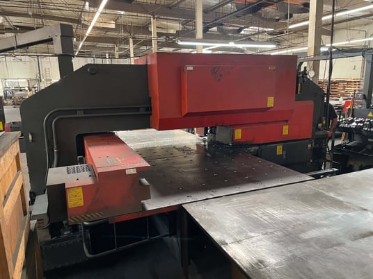 33 Ton, Amada #Pega-357, CNC turret punch, 58 station, 2 automatic ...