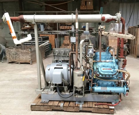 40 HP Mycom F42WA, 4-Cylinder Reciprocating Compressor Package, Semi ...