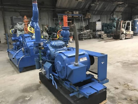 150 HP Vilter 448, 8-Cylinder Reciprocating Compressor Package, Belt ...