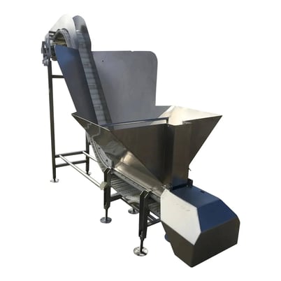 4" wide, Stainless Steel Elevator Conveyor, 0.75 HP, 36" infeed, 57 ...