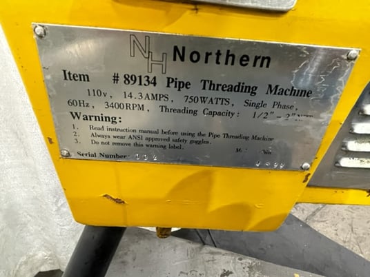 2" Northern #89134, pipe threader, oiler pump, roll around cart, 1 HP ...