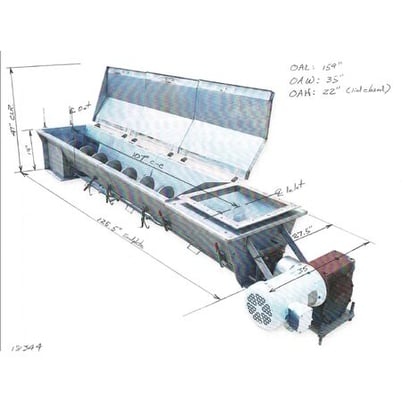 11" diameter x 10' long, stainless steel industrial food grade screw ...