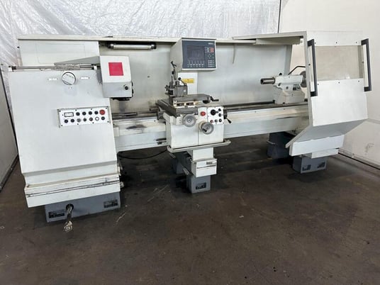 Weiler #E50/2, CNC flat bed lathe, 22" swing, 78" centers, 3" spdl bore ...
