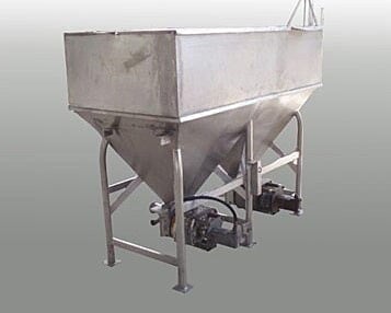 360 gallon APV, Stainless Steel Feeding Hopper Tank and Pump Package, 6 ...
