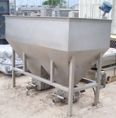 360 gallon Crepaco #R4RI, Dual APV Stainless Steel Feeding Hopper Tank ...