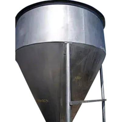 750 gallon Stainless Steel Cone Bottom Tank, 9" L x 6-1/2" width outlet ...