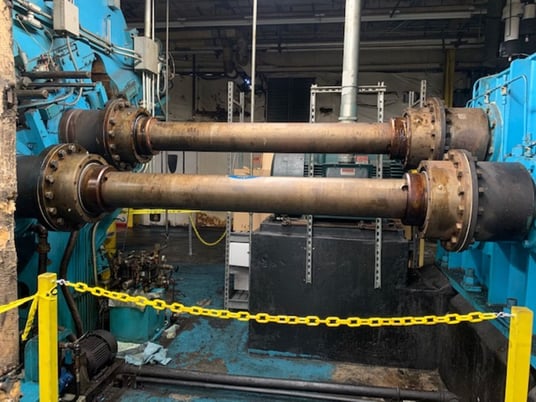 28" x 72" Stewart, 2-roll inclined heavy duty rubber calender, serial ...