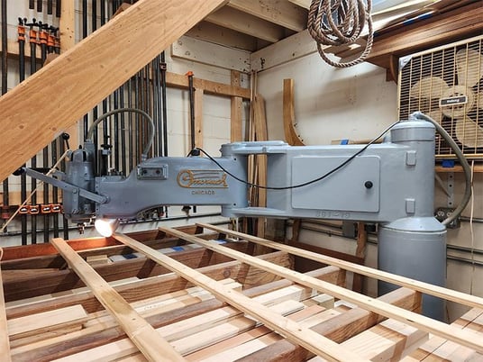 Onsrud #W-147-BE, Radial Arm Routers, 4' x 8' format, 5 HP, 14700 RPM ...