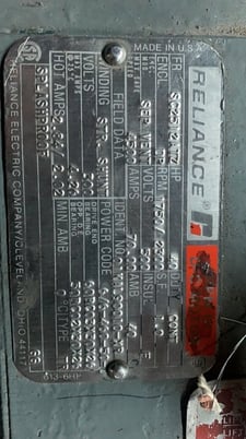 40 HP 1750/2300 RPM Reliance, Frame SC2512ATZ, DP, 1.0 service factor ...