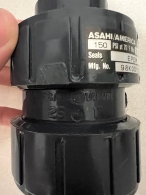 1" Asahi #98K00153F, PVC Ball Check Valve, 150 psi, @ 120 F for Sale ...