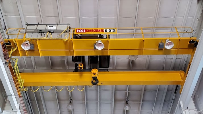 60/10 Ton, Kone, 36' 0" Span, 40' lift, class C/D, radio, VFD bridge ...