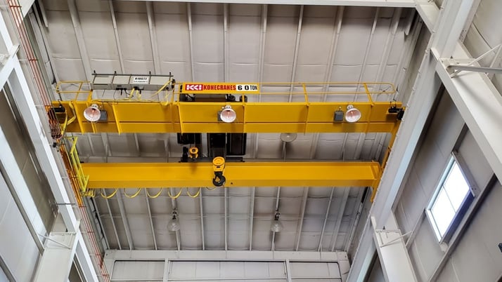 60/10 Ton, Kone, 36' 0" Span, 40' lift, class C/D, radio, VFD bridge ...