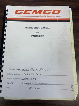 53" CEMCO #3000-URF-3352, 3 Head Industrial Sander, 2000 for Sale ...