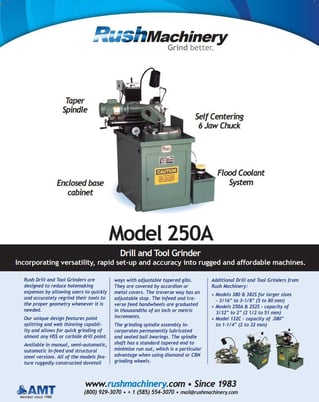 Rush #250A, drill & tool grinder / sharpener, 3/32"-2" capacity, self-centering chuck, 6-jaw ...