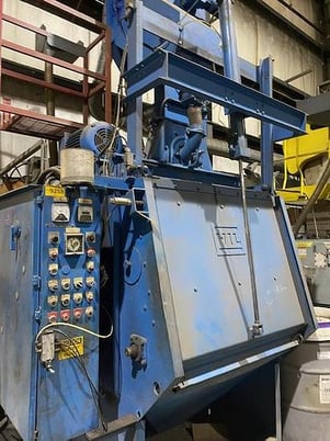 6 cu.ft. Wheelabrator #TBS-6, steel belt tumblast, 15 HP direct drive ...