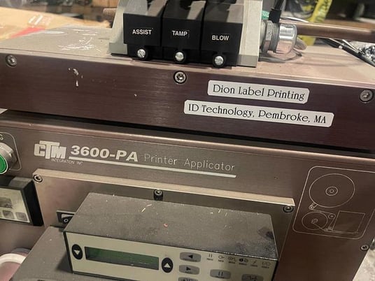 CTM #3600-112 Pax 4, labeling systems printer applicator, 115 V., 5 amp ...