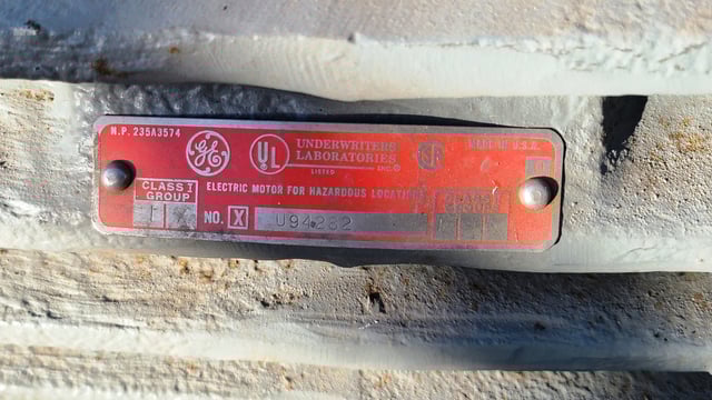 150 HP 3600 RPM General Electric, Frame 445TS, TEFC BB EXP, 460 Volts ...