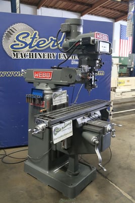 Webb #3VK, vertical mill, 10" x50" table, X-Axis rapid power feed, 2 ...