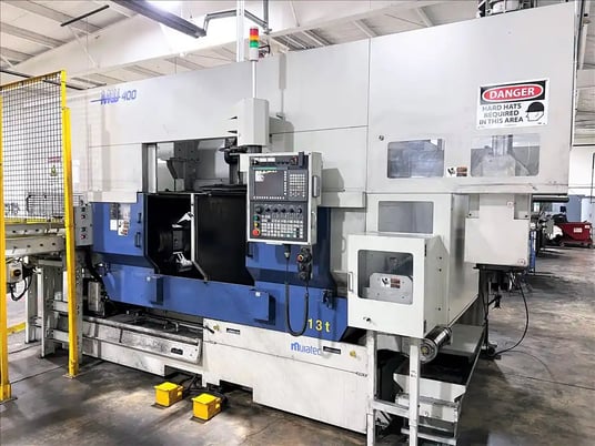 Muratec #MW400, dual spindle turning center,dual 3-jaw 15" chucks,dual ...