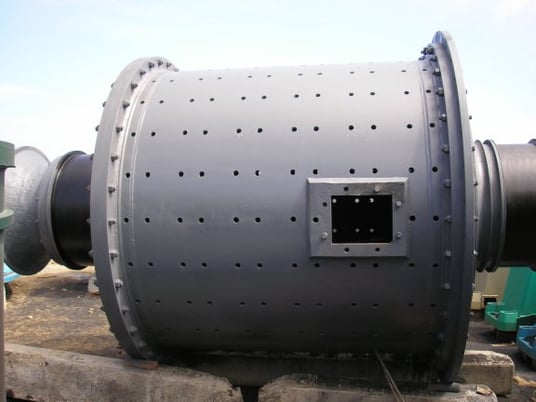 10' x 10' Kurimoto Iron Works, Ball Mill, 1020 ton/day, 500 HP, wet ...