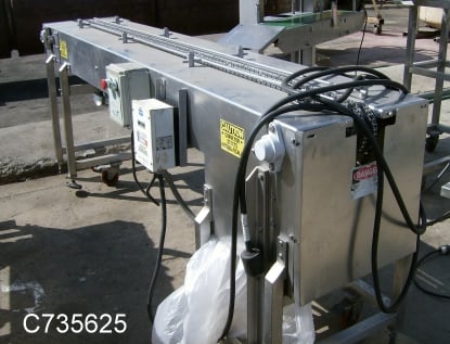 3.5" wide x 7.83' long, Pacific Conveyor, Flighted Chain Conveyor, 7.5 ...