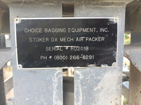Choice Bagging Equipment, Bag Filler, pneumatic valve, used for 50 lb ...