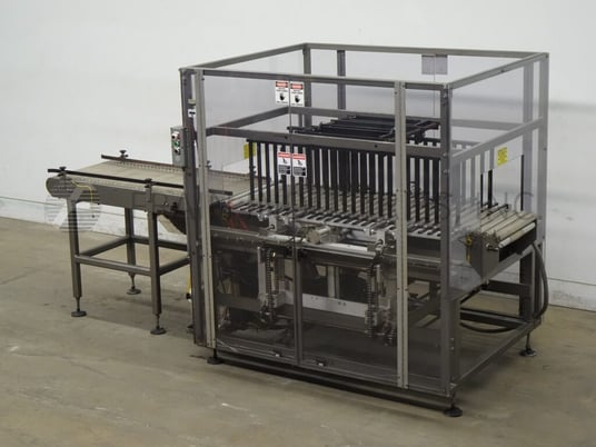 Arpac #Upstack, roller conveyor upstacker, pneumatic closing fingers ...