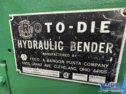14 gauge x 10' Roto-Die #15, hydraulic rotor die, 3" stroke, rear ...