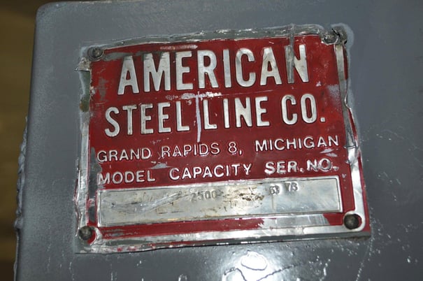 2500 lb. American Steel Line #60, uncoiler, 22" mandrel, 60" outside ...