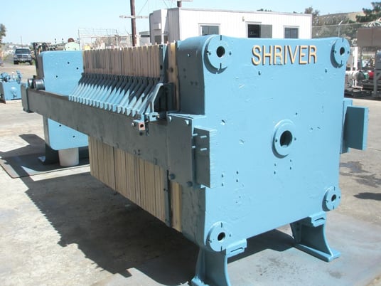 48" Shriver, Recessed Plate Filter Press, (20) 3 thick polypropylene ...