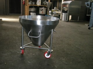 1' cu.ft. Transfer Pot Hopper, Stainless Steel, 22" diameter x 20" deep ...
