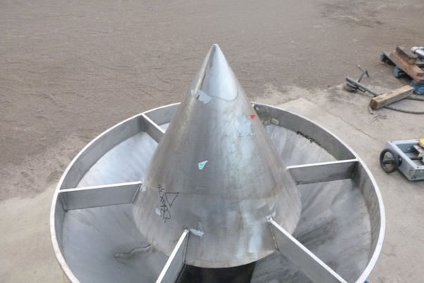 9 cu.ft. Conical Hopper, Stainless Steel, 70 gallon, 36" x 32" H hopper ...