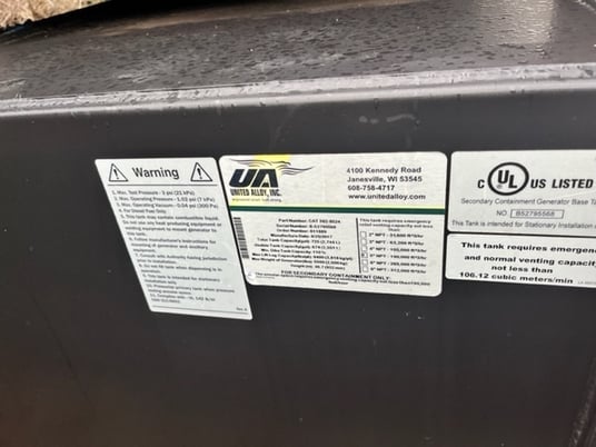 674 gallon Double wall sub base diesel fuel tank, 198" L x 40" W x 37 ...