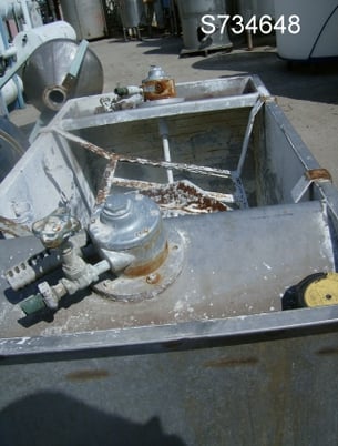 125 gallon Stainless Steel Rectangular Tank, 20" x 42" x 36" tall, open ...