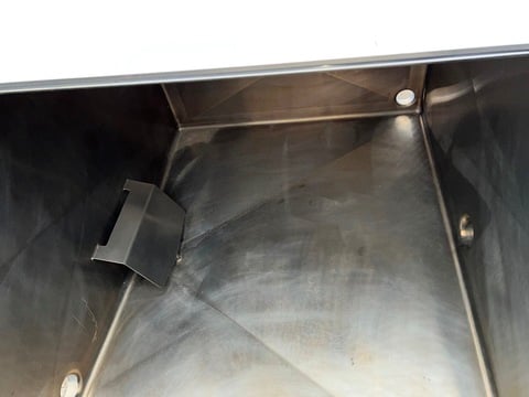 250 gallon Stainless Steel Rectangular Balance Tank, dual hinged lids ...