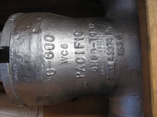 6" Pacific #CL600, gate valve, WC6 body, HF seat, CR-13 stem ...