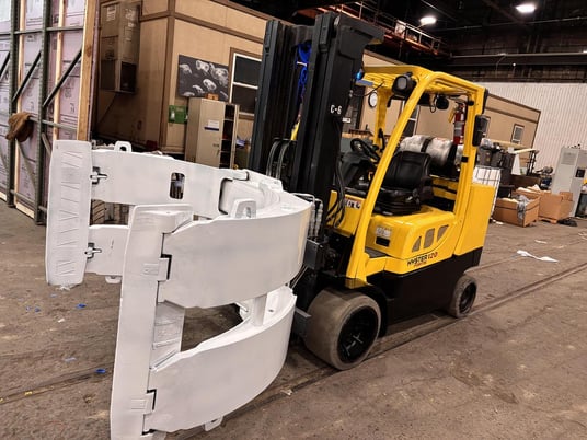 12000 lb. Hyster #S120FTPRS, roll clamp truck forklift 3-stage w/72 ...