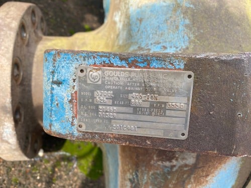 626 GPM @ 389' TDH, Goulds, 4x6-16N MODEL 3700L (CF3M), 3550 RPM for ...