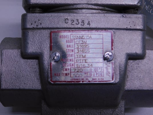 1" Apollo, Ball Valve, Class 300# SW x SW, CF3M Stainless Steel ...