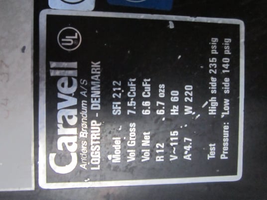 Caravel #SFI-212, Scan Frost commercial freezer, 7.5 cu.ft., R12 ...