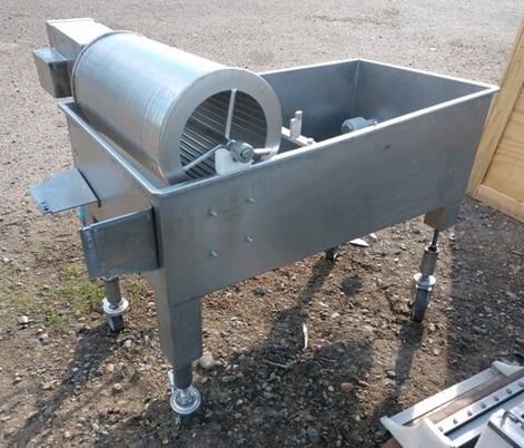 11" x 19" Stainless Steel Rotary Screen, 21" x 45" x 15" deep sloped ...