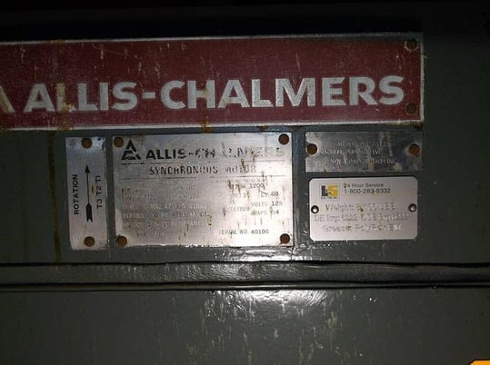 1000 HP RPM Allis-Chalmers Synchronous Motor, 4160 Volts For Sale ...