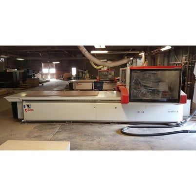 SCM #Pratix-S-15-B, flat table machine, 14 ATC, 145" X, 61" Y, 9.8" Z ...