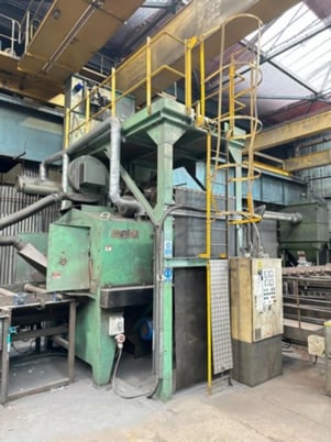 48" Pangborn, 21 meter thru-feed shot blast machine, wheel blast ...
