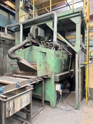 48" Pangborn, 21 meter thru-feed shot blast machine, wheel blast ...