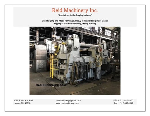 10" National Upsetter Heavy Duty Forging Machine, double toggle, 30 ...